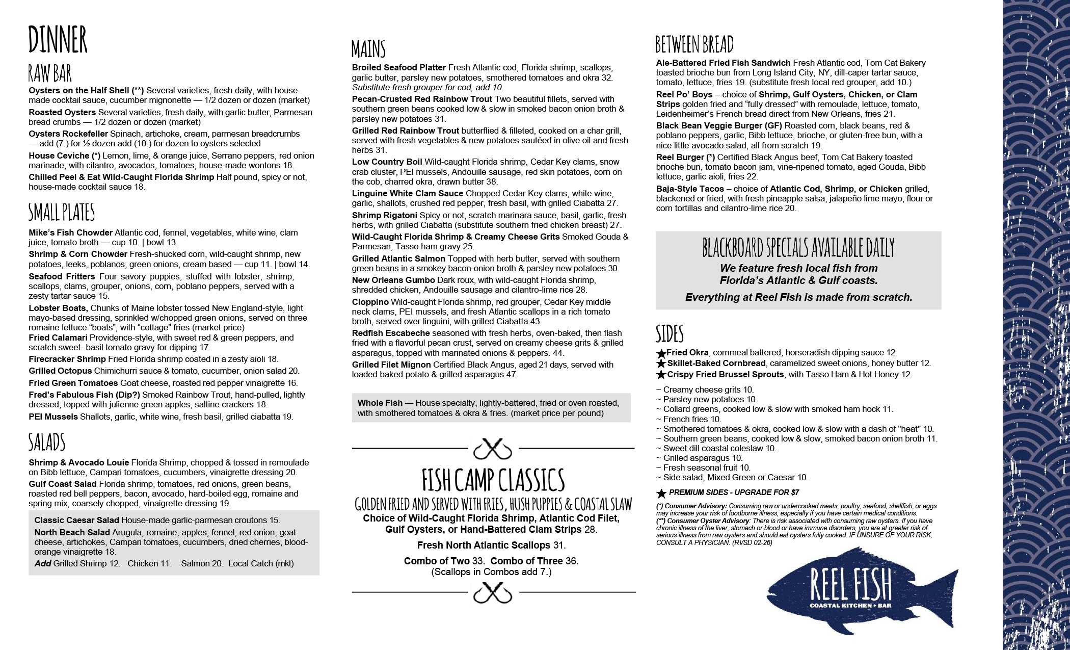 Reel Fish Coastal Kitchen + Bar - Modern Orlando Seafood Restaurant ...